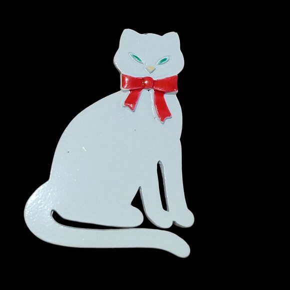 JJ Jonette Jewelry | Jewelry | Vintage Jj Cat Brooch Pin White Feline ...